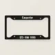 Carpenter Black and White Phone Number Promotional License Plate Frame ...