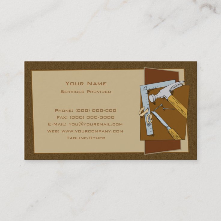 Carpenter Business Card | Zazzle