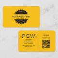 Carpenter Construction Contractor Bright Yellow Business Card | Zazzle