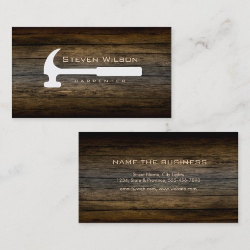 Carpenter Construction Professional Tool Wood Business Card | Zazzle