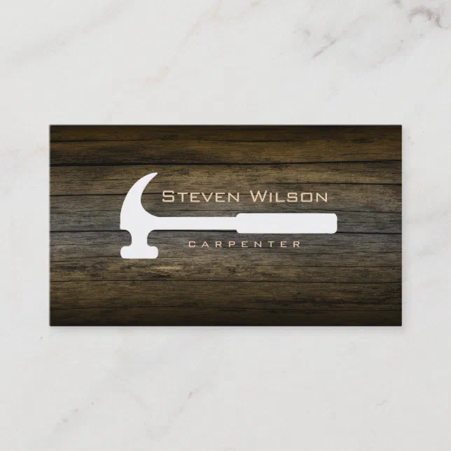 Carpenter Construction Professional Tool Wood Business Card | Zazzle