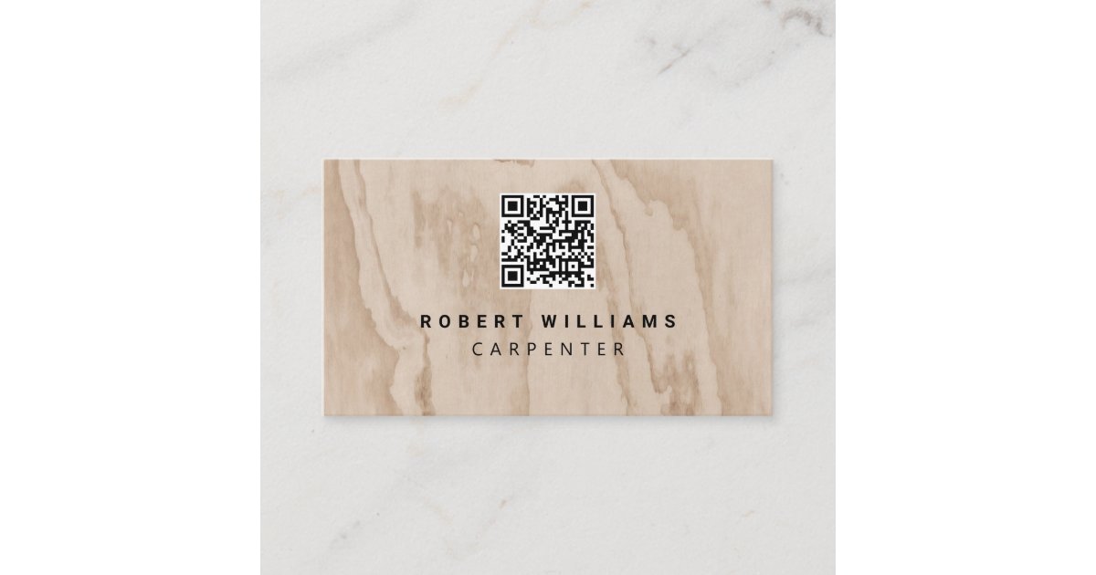 Carpenter Construction QR Code Business Card | Zazzle