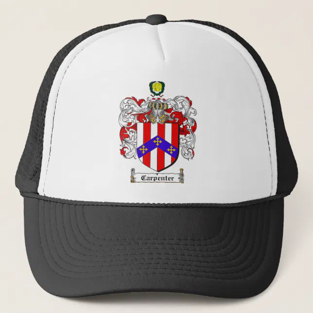 CARPENTER FAMILY CREST - CARPENTER COAT OF ARMS TRUCKER HAT | Zazzle