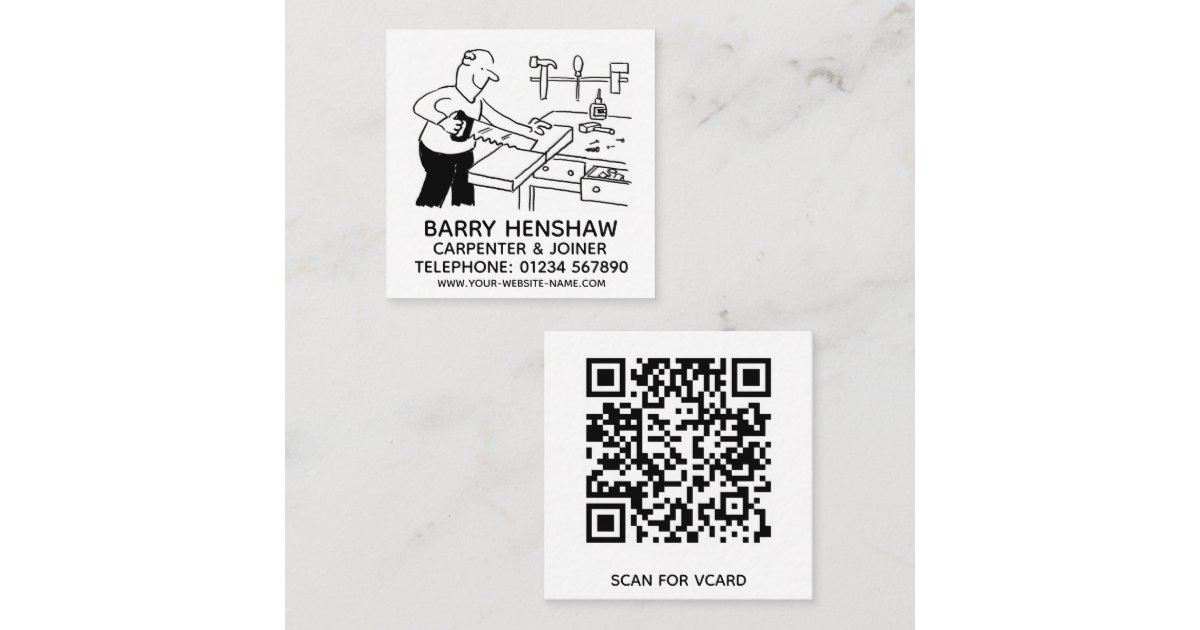 Carpenter & Joiner Promotional Square Business Card | Zazzle