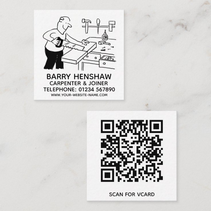 Carpenter & Joiner Promotional Square Business Card | Zazzle