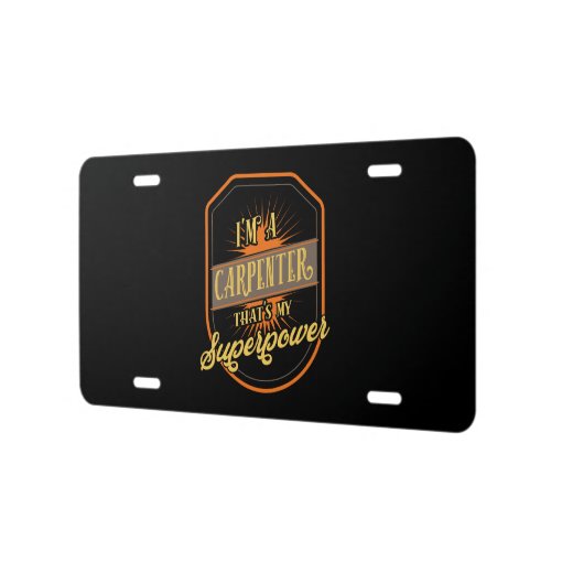 Carpenter License Plate | Zazzle