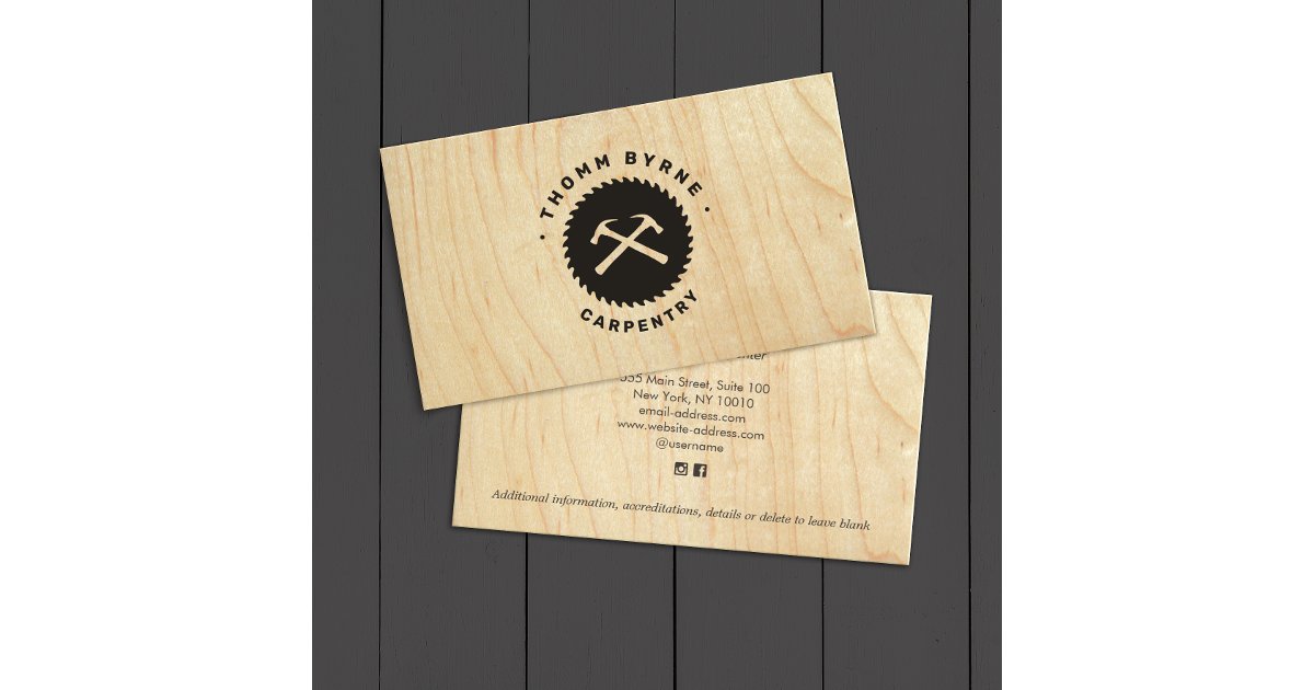 Carpenter Plywood Construction Business Card | Zazzle