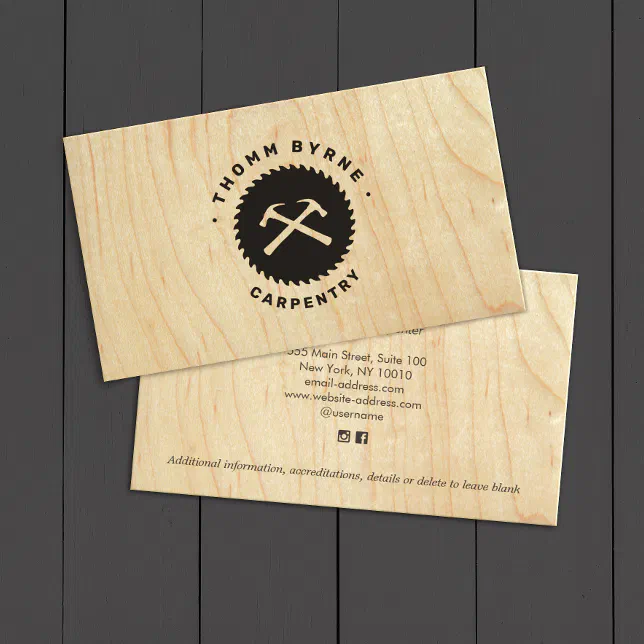 Carpenter Plywood Construction Business Card | Zazzle
