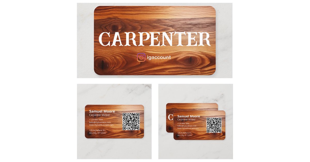 Carpenter Sample Business Card | Zazzle
