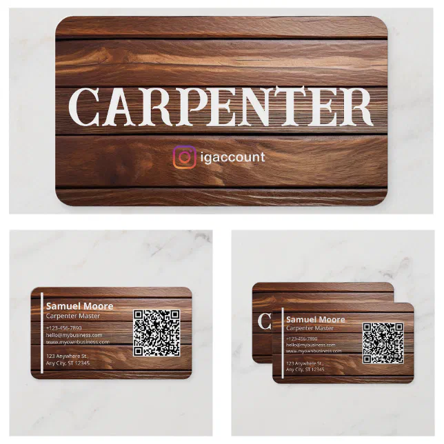 Carpenter Sample Model Design Commercial Business Card | Zazzle