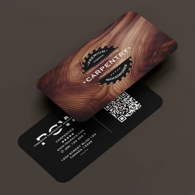 Carpenter Saw Woodwork Construction Wood Modern Business Card | Zazzle