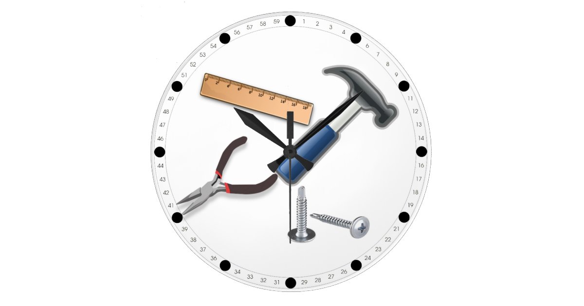 Carpenter Tools Large Clock | Zazzle.com