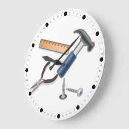Carpenter Tools Large Clock | Zazzle