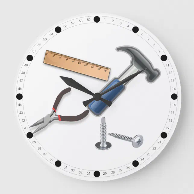 Carpenter Tools Large Clock | Zazzle