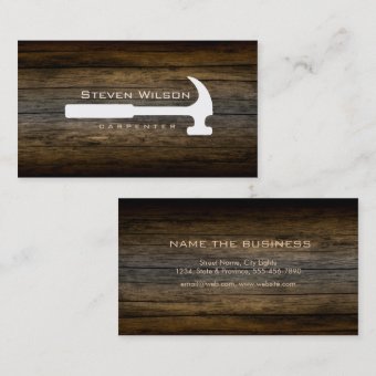 Carpenter Woodworker Professional Tool Rustic Wood Business Card | Zazzle