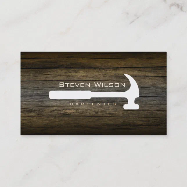 Carpenter Woodworker Professional Tool Rustic Wood Business Card | Zazzle