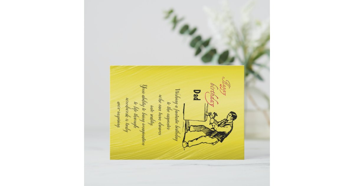 Carpenter's birthday card | Zazzle