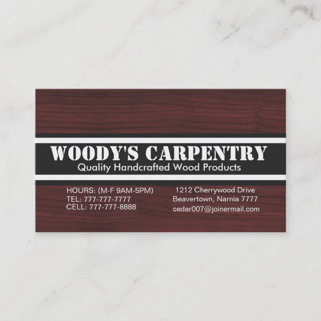Carpentry Business Card | Zazzle