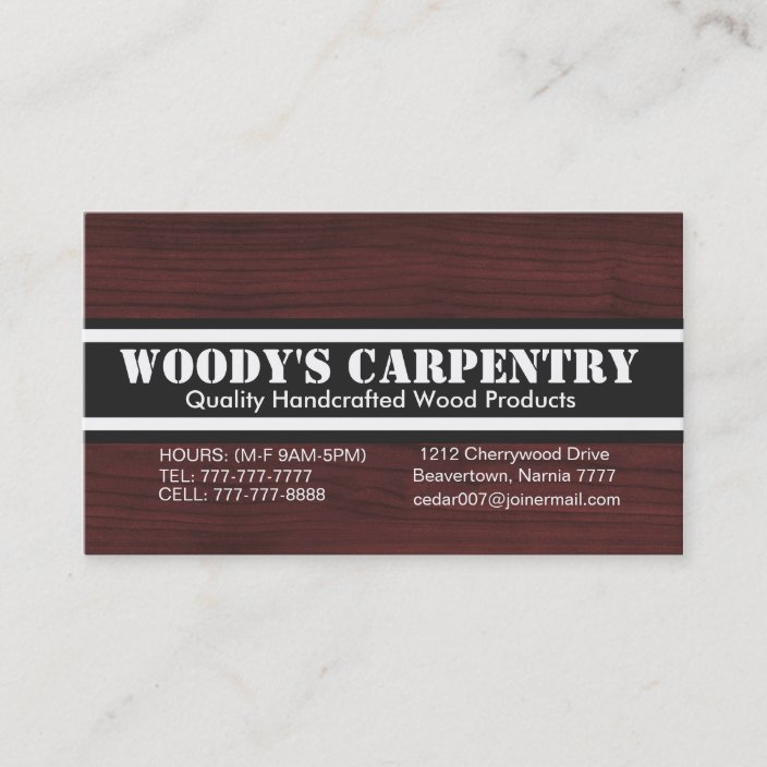 Carpentry Business Card | Zazzle.com