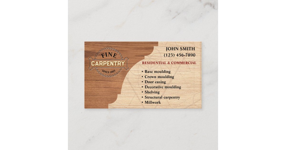 Carpentry Business cards | Zazzle