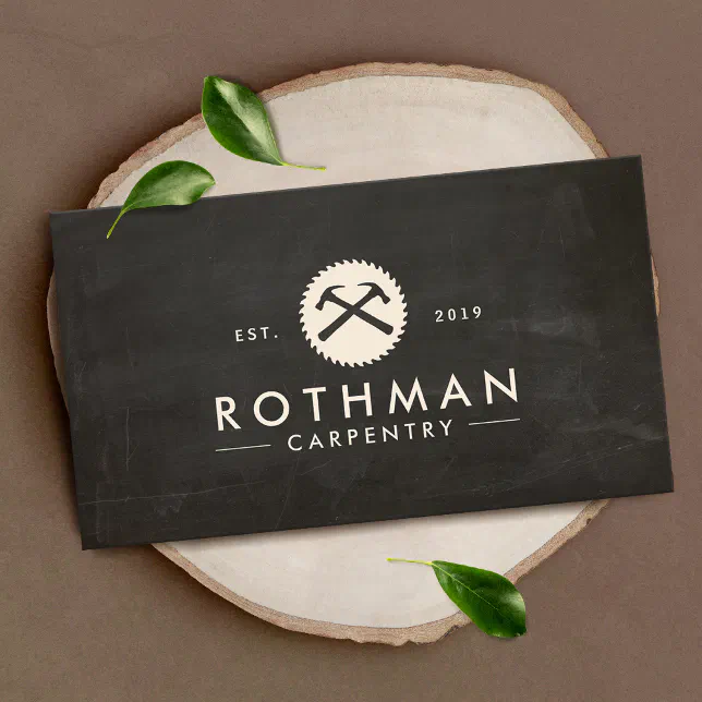 Carpentry Carpenter Hammer and Saw Construction Business Card | Zazzle