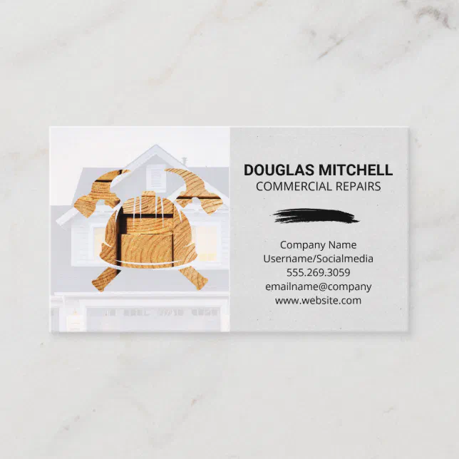 Carpentry | Home | Handyman Construction Logo Business Card | Zazzle
