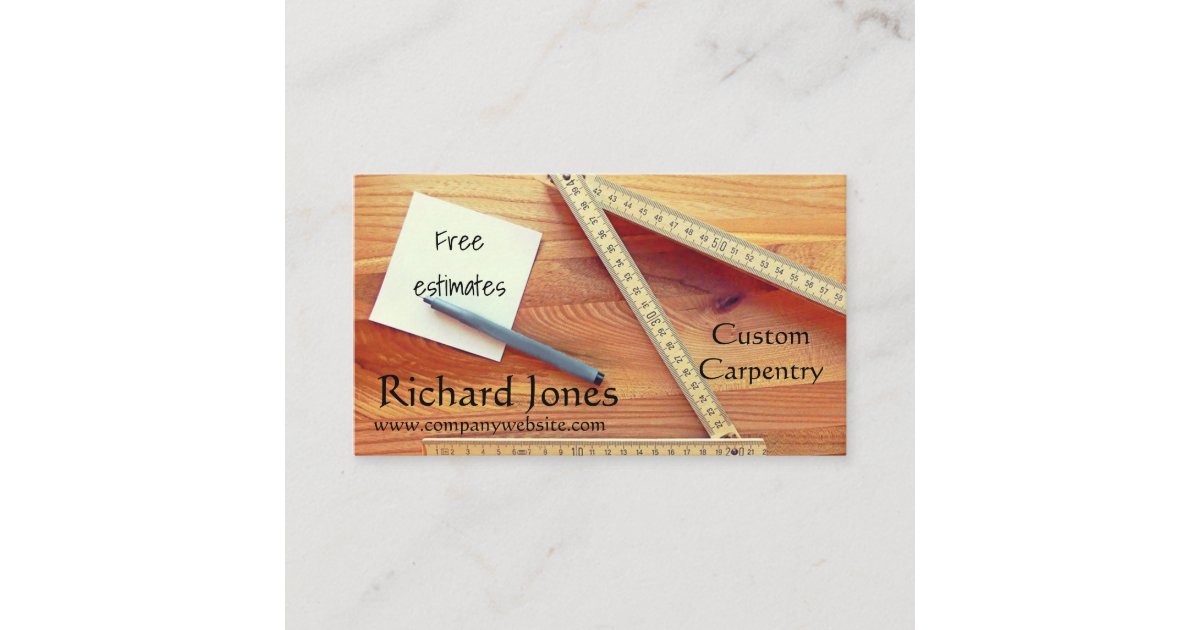 Carpentry, Wood Working and Kitchen Fitter Business Card | Zazzle