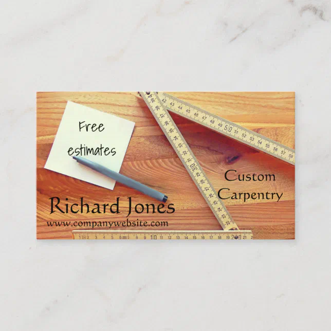 Carpentry, Wood Working and Kitchen Fitter Business Card | Zazzle
