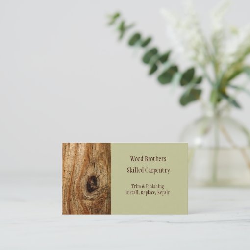 Carpentry Woodwork Business Card Template | Zazzle