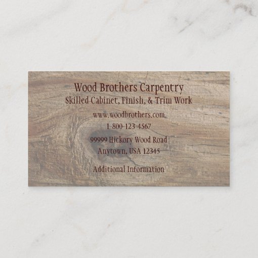 Carpentry Woodwork Business Card Template | Zazzle