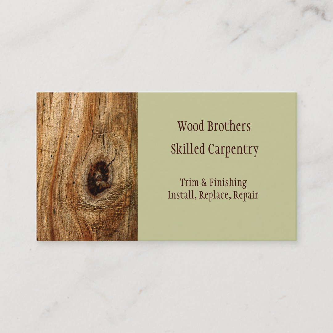Carpentry Woodwork Business Card Template | Zazzle