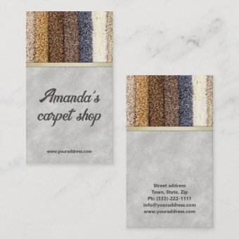 Carpet/Carpeting Shop Elegant Grey Card | Zazzle