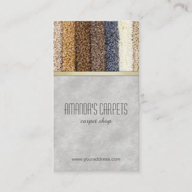 Carpet/Carpeting Shop Elegant Grey Card | Zazzle