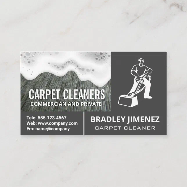 Carpet Cleaner | Carpet Rug | Soap Suds Business Card | Zazzle