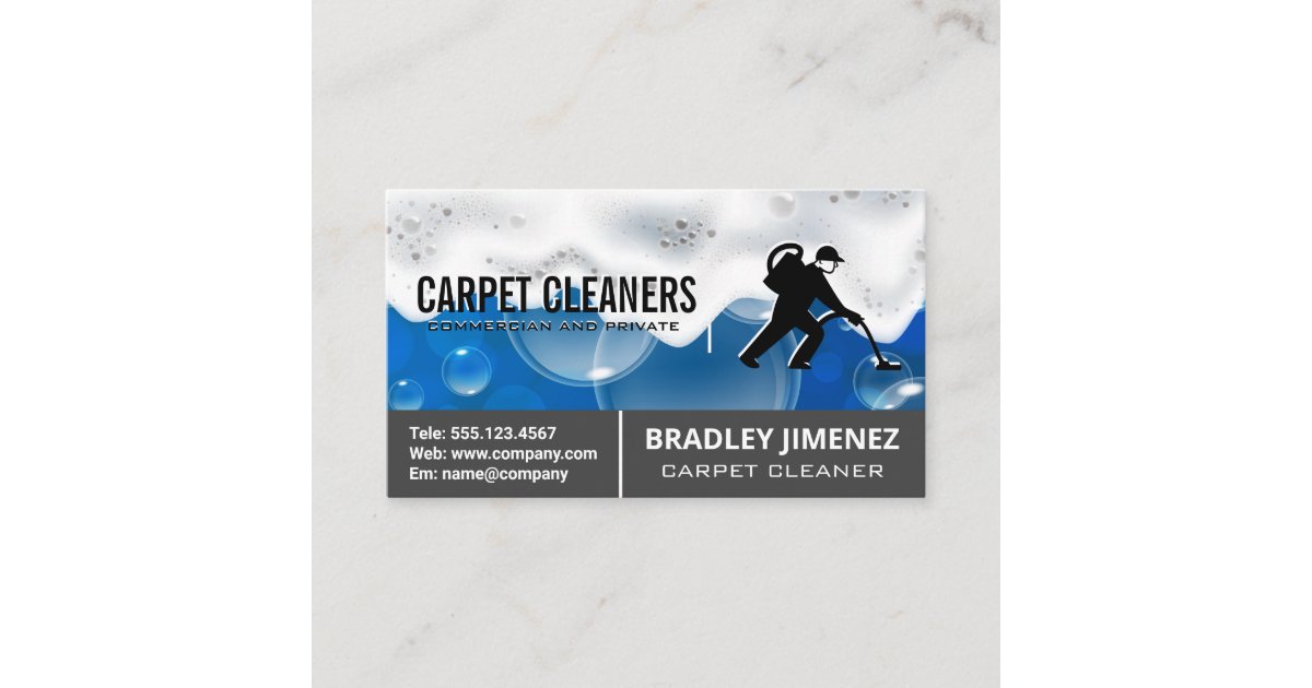 Carpet Cleaner | Carpet Rug | Soap Suds Business Card | Zazzle