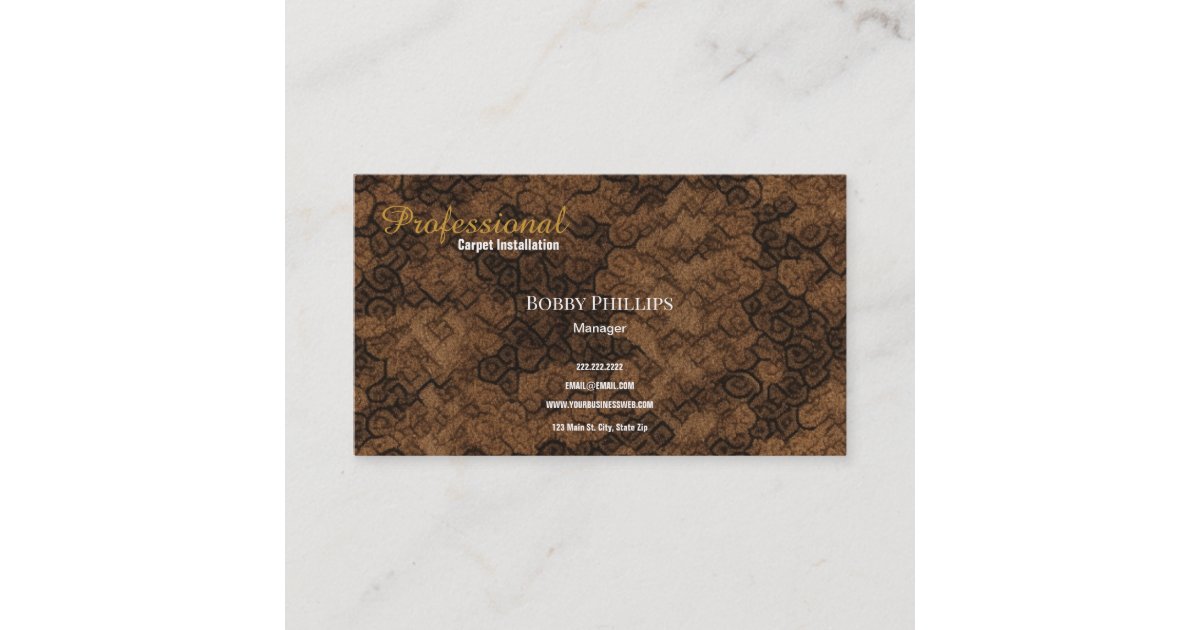 Carpet Installer Business Card | Zazzle