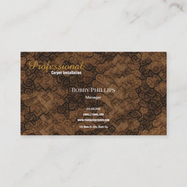 Carpet Installer Business Card | Zazzle