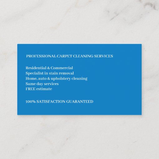 Carpet & Tile Cleaning Logo Design Business Card | Zazzle