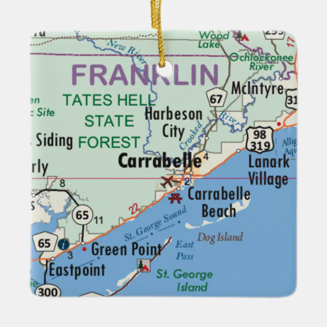 Carrabelle Florida Map Ceramic Ornament | Zazzle