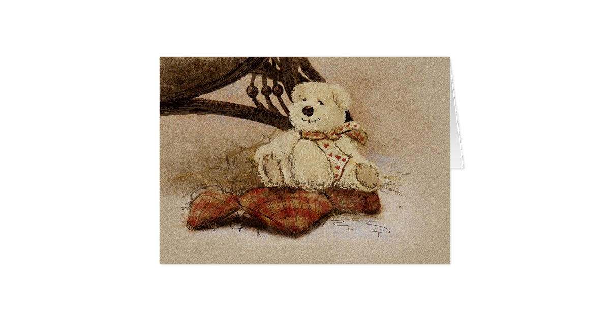 Carroll Teddy Bear Card | Zazzle