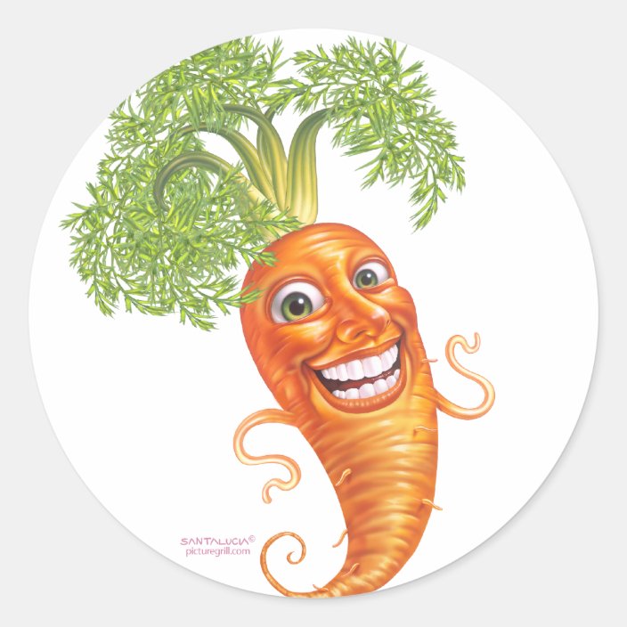 carrot classic round sticker | Zazzle.com