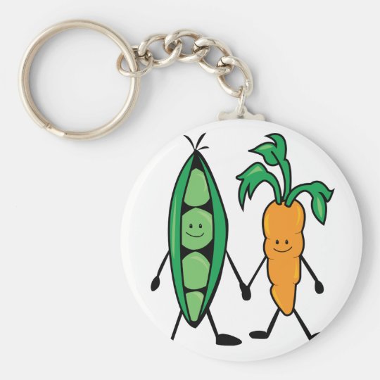 Carrot & Peas Keychain | Zazzle.com