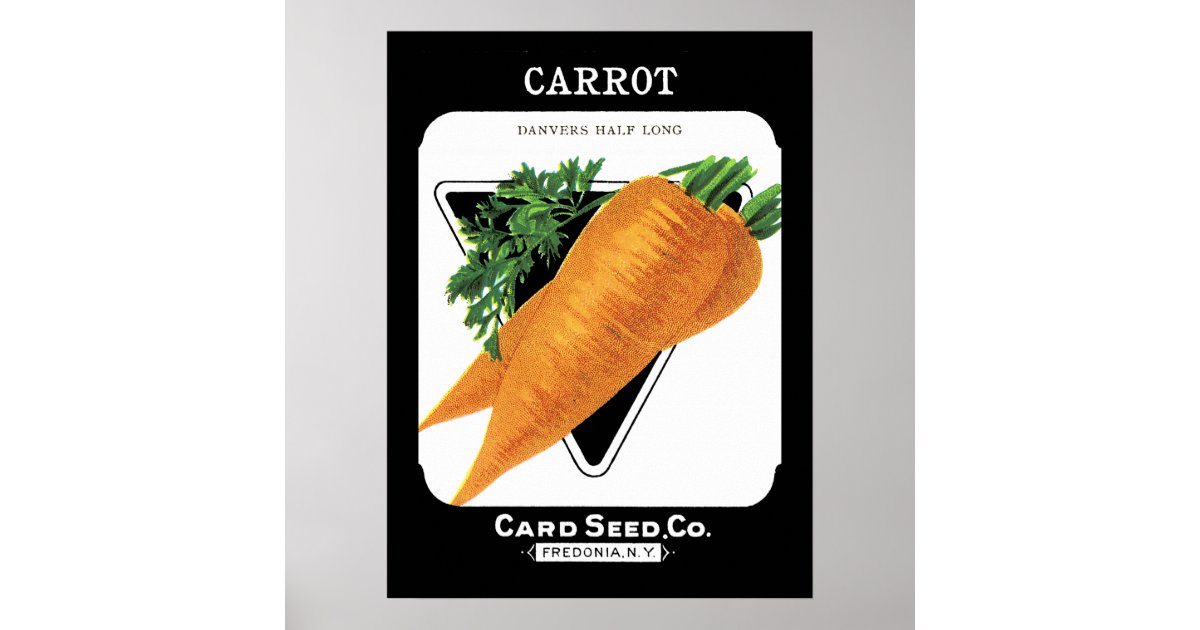 Carrot Seed Packet Label Poster | Zazzle
