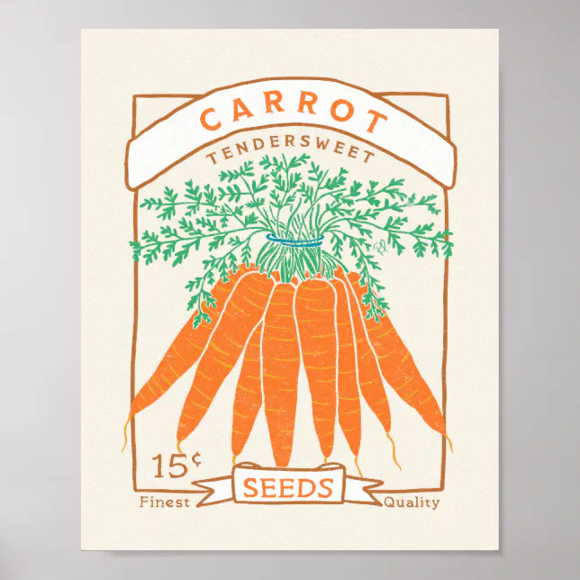 Carrot Seed Packet Poster | Zazzle