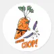 Carrote Chop! pun Classic Round Sticker | Zazzle