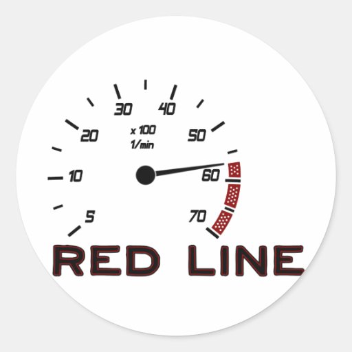 Cars and Driving - Red Line with Tachometer Classic Round Sticker | Zazzle