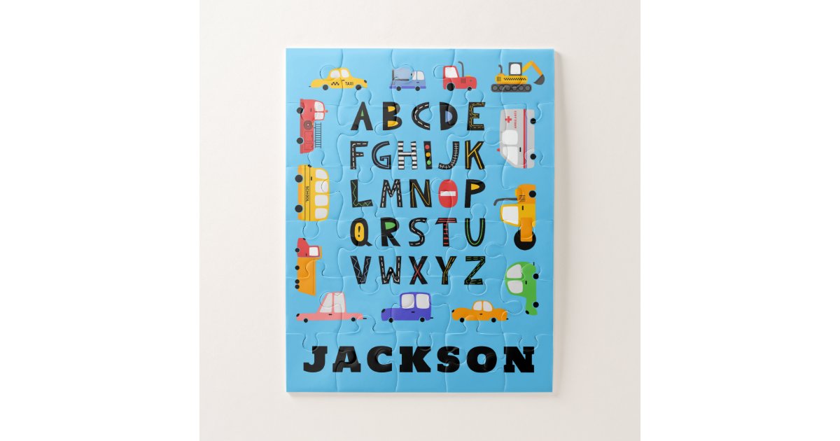 Cars and Trucks Alphabet Kids Jigsaw Puzzle | Zazzle