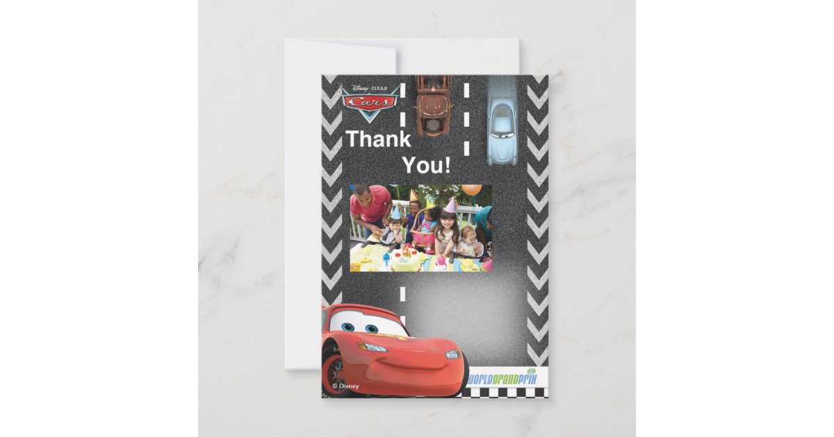 Cars Birthday Photo Thank You | Zazzle