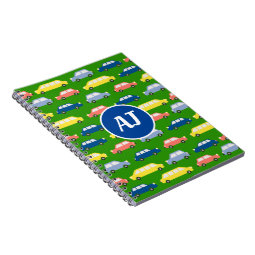 Cars Cartoon Initials Notebook | Zazzle
