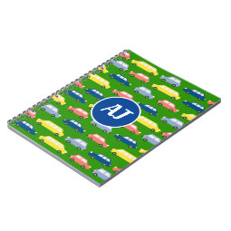 Cars Cartoon Initials Notebook | Zazzle